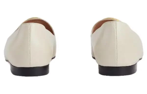 Gucci Logo Plaque Loafers - White/gold