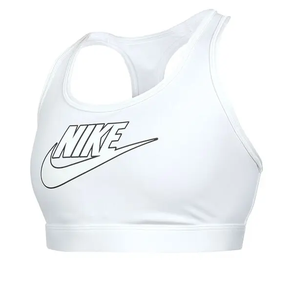 Nike Swoosh Medium-support Sports Bra 'white - White/black