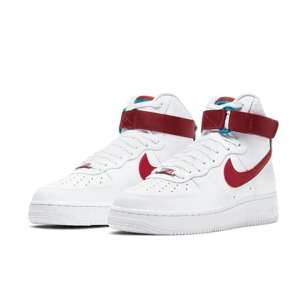 Nike Force 1 High Top Sneakers - White/red/green