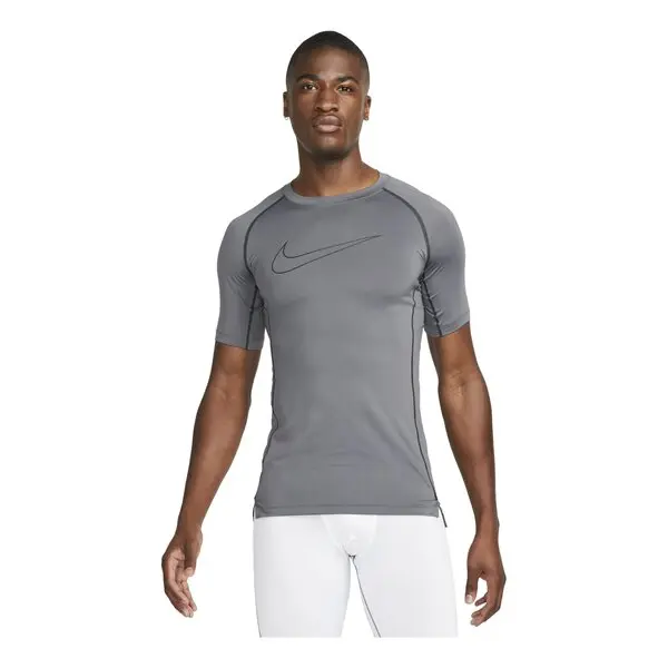 Nike Pro Dri-fit Compression Short Sleeve Top - Grey