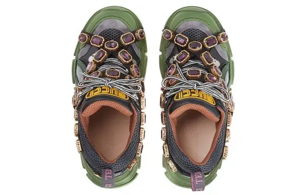 Gucci Flashtrek Embellished Sneakers - Green