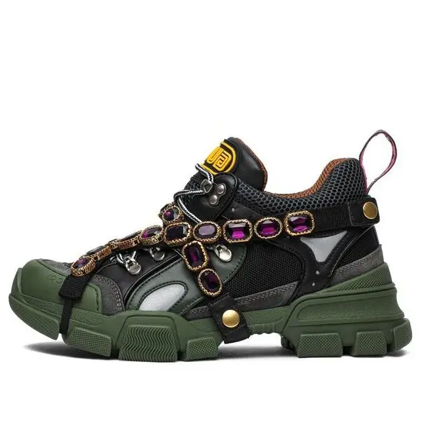 Gucci Flashtrek Embellished Sneakers - Green