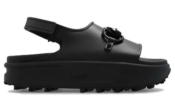 Gucci Interlocking G Platform Sandal - Black