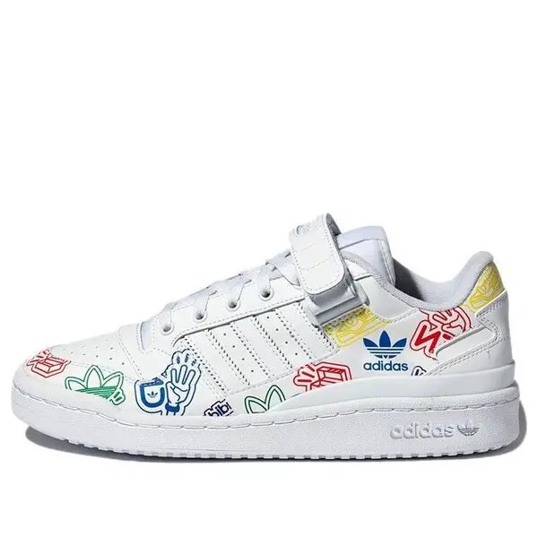 Adidas Forum Low Shoes 'white Multi-color - White/blue/yellow