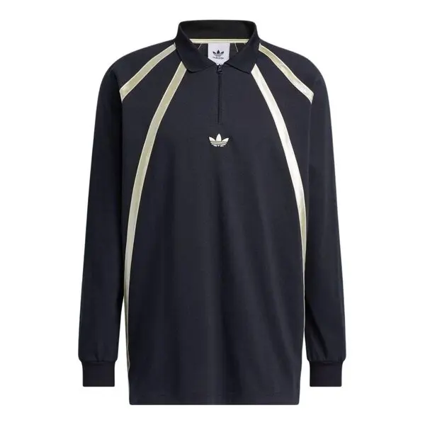 Adidas Rugby Long Sleeve Polo Shirt - Black