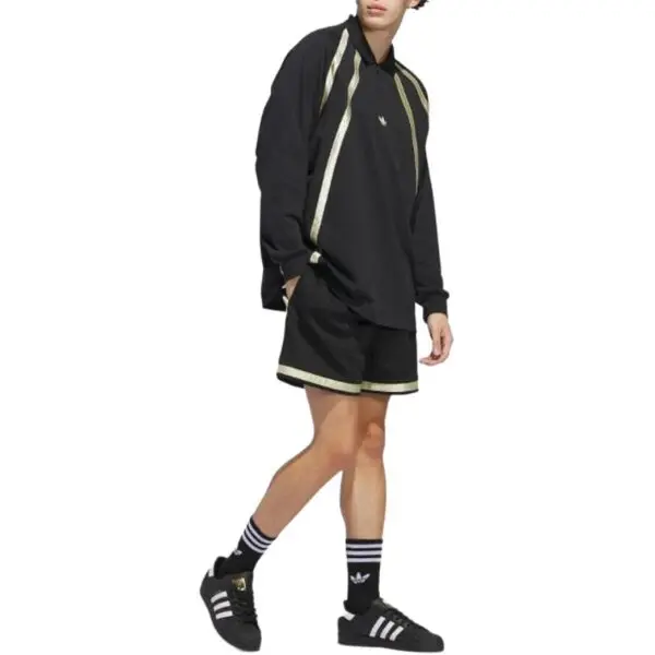 Adidas Rugby Long Sleeve Polo Shirt - Black