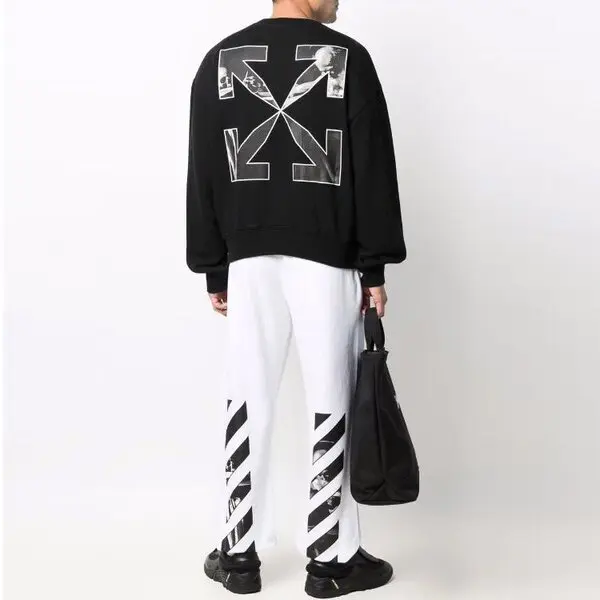 Off-White Round Neck Pullover With Arrow Pattern