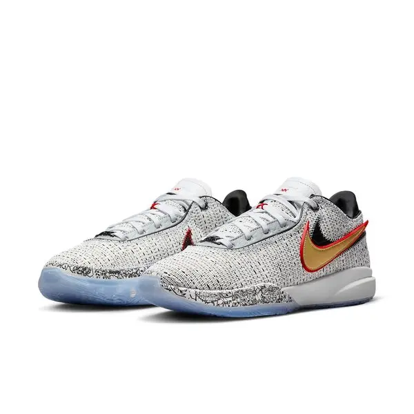 Nike Lebron 20 "the Debut" Low Top Sneakers - Gray/red