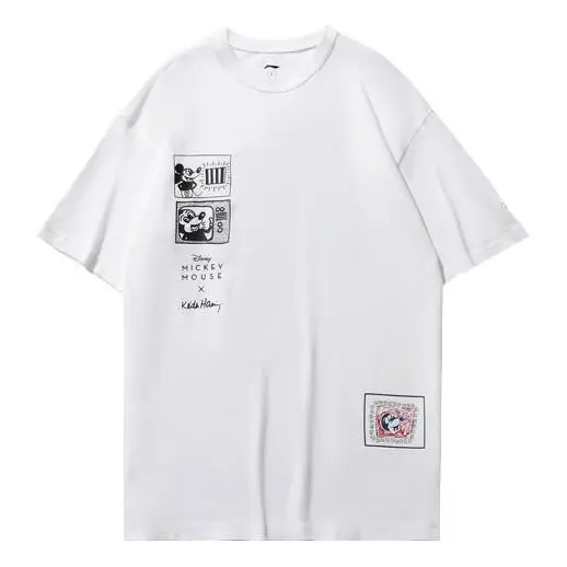 LI-NING X Disney Mickey X Keith Haring Tee 'white Black - White/black