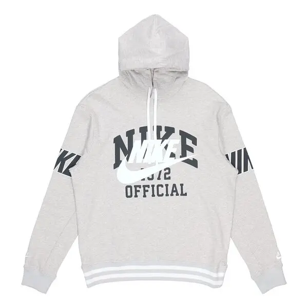 Nike Large Logo Printing Hoodie - Grey
