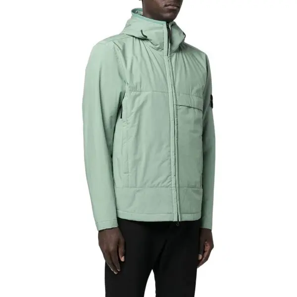Stone Island Soft-shell Primaloft Hooded Jacket - Sage/green