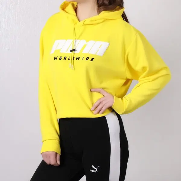 PUMA Alphabet Logo Cropped Hoodie