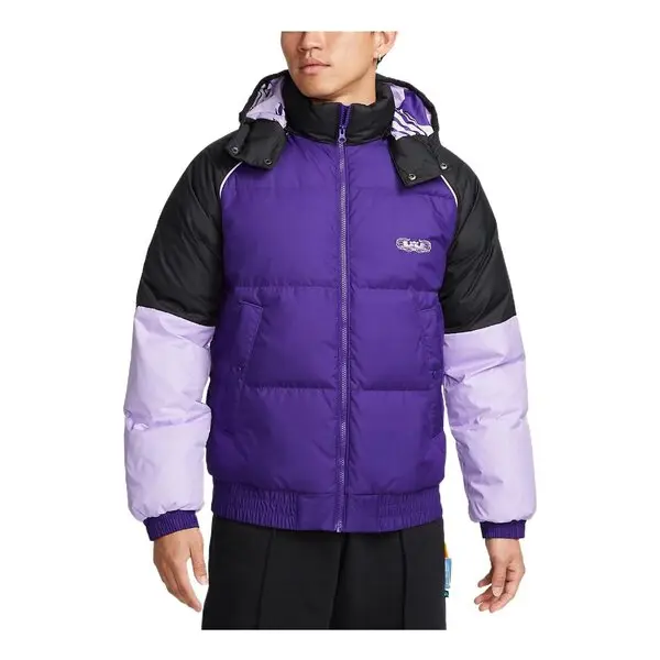 Nike Lebron Color Block Puffer Jacket 'purple