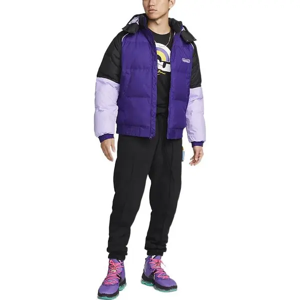 Nike Lebron Color Block Puffer Jacket 'purple