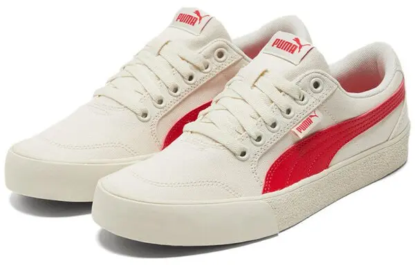 PUMA C-skate Vulc Low Top Sneakers - Creamwhite/red