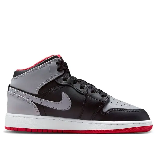 JORDAN Air 1 Mid Sneakers - Black/grey/red