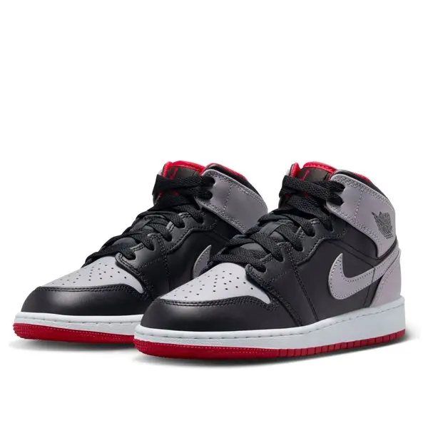 JORDAN Air 1 Mid Sneakers - Black/grey/red