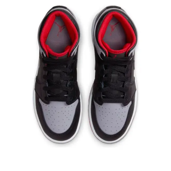 JORDAN Air 1 Mid Sneakers - Black/grey/red