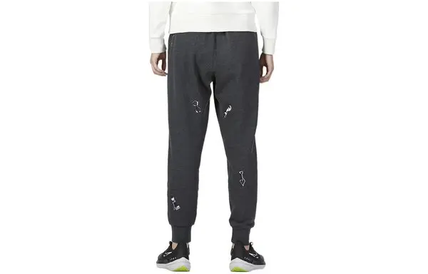 Nike Solid Color Pattern Elastic Waistband Bundle Feet Sports Pants Dark Grey