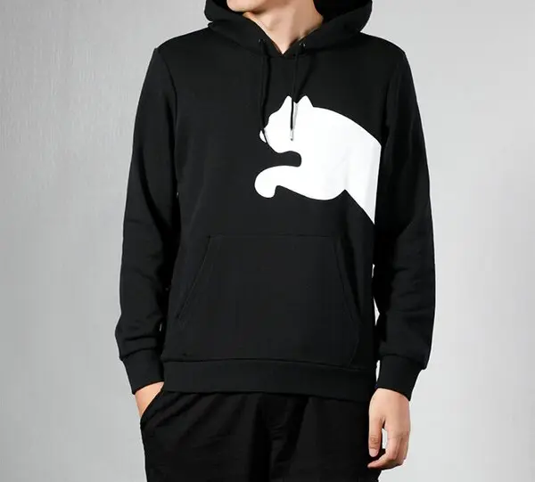 PUMA Logo Knit Fleece Hoodie