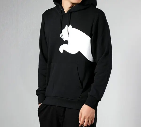 PUMA Logo Knit Fleece Hoodie