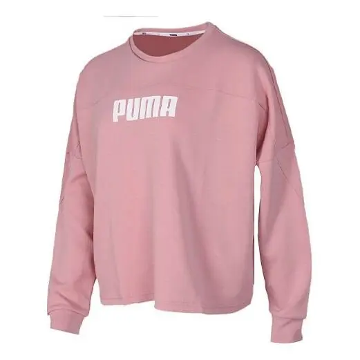 PUMA Casual Sports Alphabet Printing Round Neck Long Sleeves Hoodie - Pink
