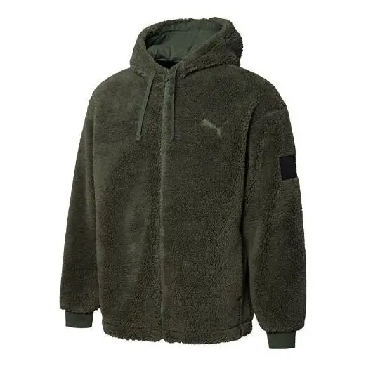 PUMA Lambswool Hooded Jacket - Green