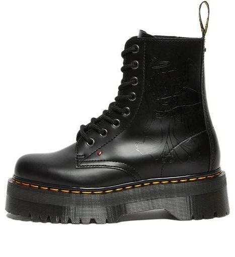Dr. Martens X Betty Boop Leather Platform Combat Boots - Black
