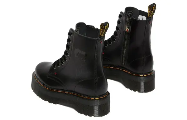 Dr. Martens X Betty Boop Leather Platform Combat Boots - Black