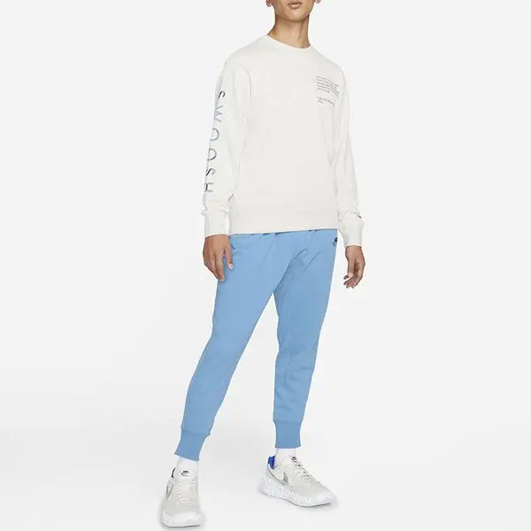 Nike Round Neck French Terry Embroidered Sweatshirt - White