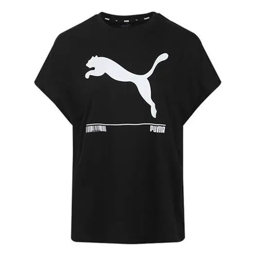 PUMA Large Logo Short Sleeve T-shirt - Black