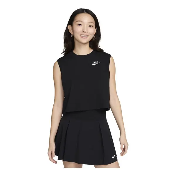 Nike Club Cropped Sleeveless Top - Black