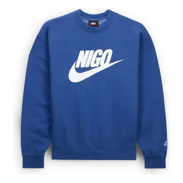 Nike X Nigo Fleece Sweatshirt 'blue White - Blue/white