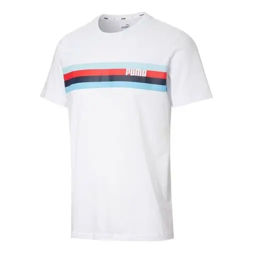 PUMA Stripe Printing Short Sleeve - White