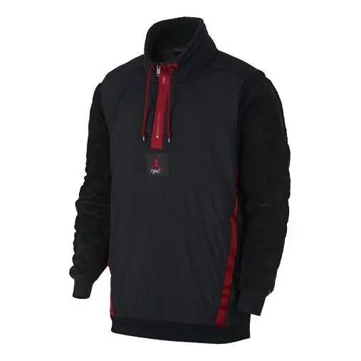 JORDAN Air Sports Pullover Fleece Lined Jacket - Black