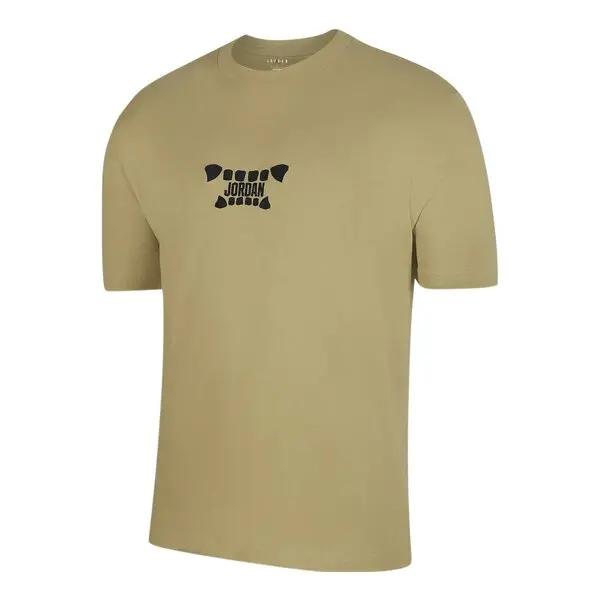 JORDAN Logo Alphabet Printing Round Neck Cotton Short Sleeve Green T-shirt - Multi-color