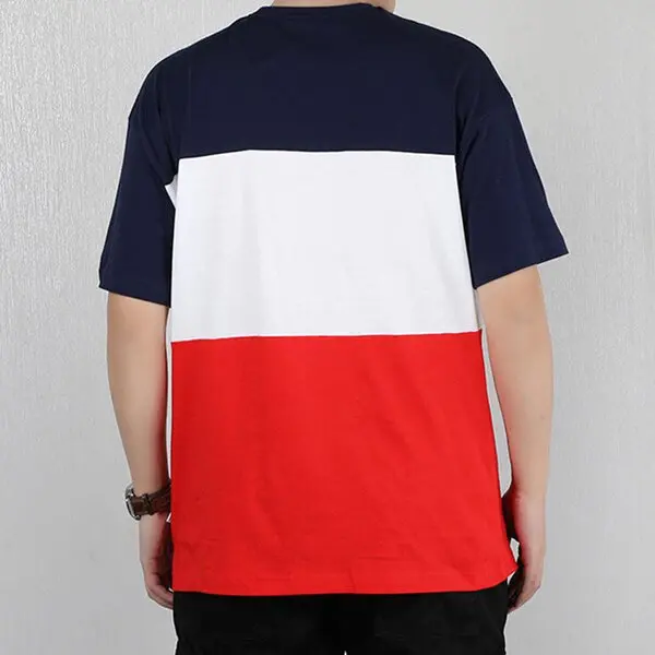 PUMA Contrasting Colors Logo Knit Breathable Short Sleeve 'navy White Red