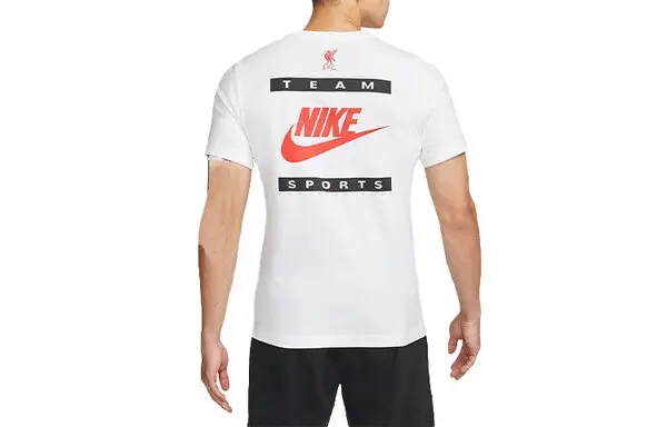 Nike Printing Logo Solid Color Round Neck Short Sleeve White
