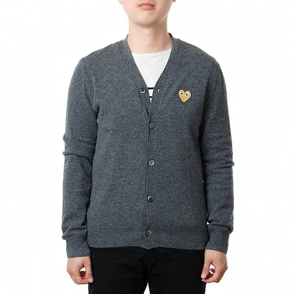 Play Comme Des Garcon Kint Cardigan Gold Emblem