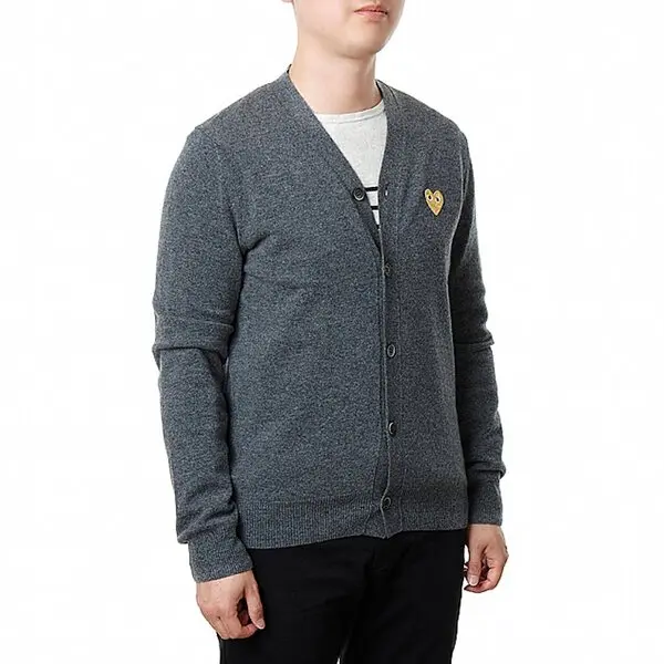 Play Comme Des Garcon Kint Cardigan Gold Emblem
