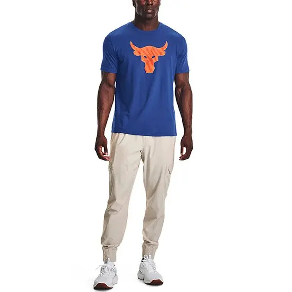 Under Armour Project Rock Brahma Bull Short Sleeve T-shirt 'blue Orange - Blue/orange