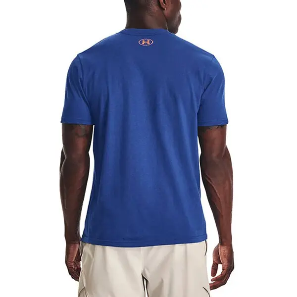 Under Armour Project Rock Brahma Bull Short Sleeve T-shirt 'blue Orange - Blue/orange