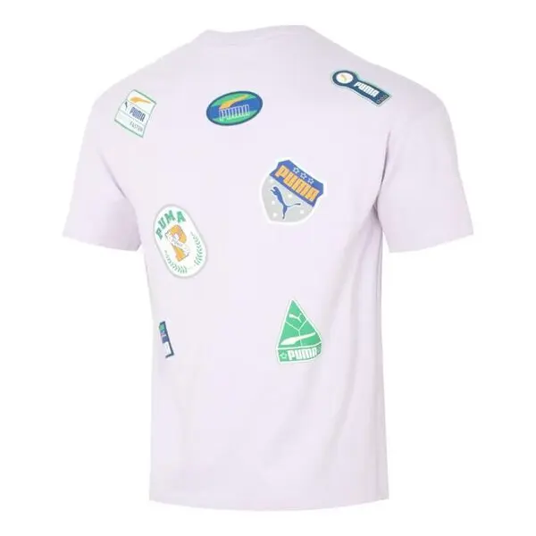 PUMA Team Badge Relaxed Short Sleeve T-shirt - Purple