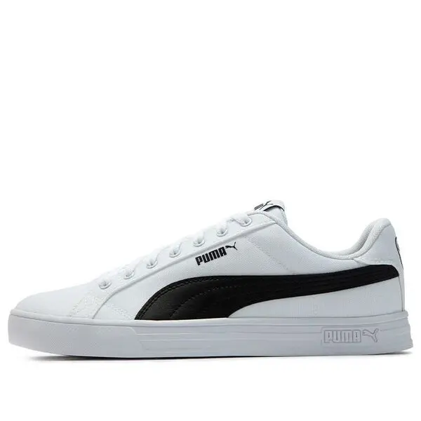 PUMA Smash Vulc Retro Casual Skateboarding Shoes - White/black