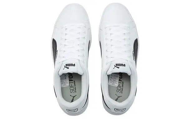 PUMA Smash Vulc Retro Casual Skateboarding Shoes - White/black