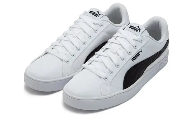 PUMA Smash Vulc Retro Casual Skateboarding Shoes - White/black