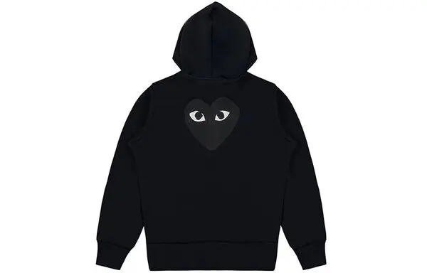 Play Comme Des Garcon Big Heart Zip Hooded Jacket - Black
