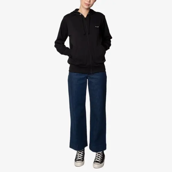 Play Comme Des Garcon Big Heart Zip Hooded Jacket - Black