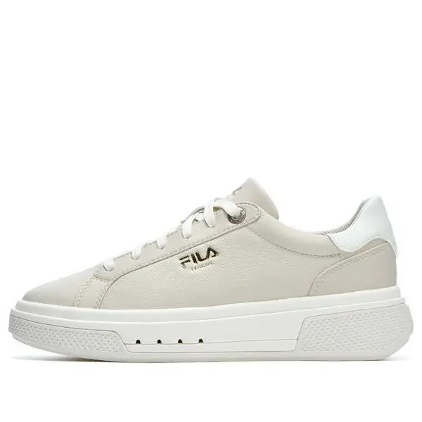 FILA Blocks Leather Lace-up Low Top Sneakers - Beige