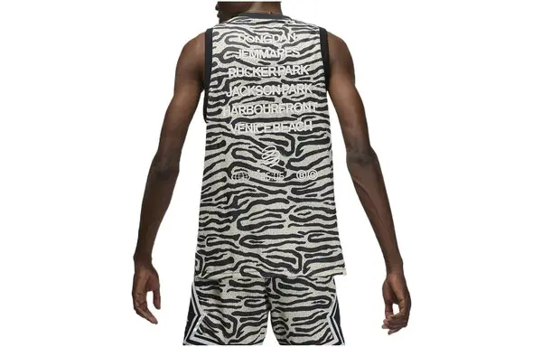 JORDAN Irregular Texture Alphabet Printing Mesh Vest - Multi-color